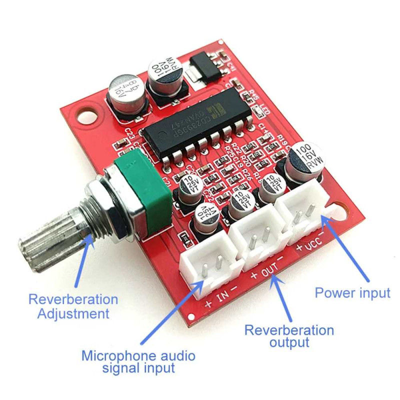 PT2399 MODULO DE REVERB PARA MICROFONO SIN PREAMPLIFICADOR