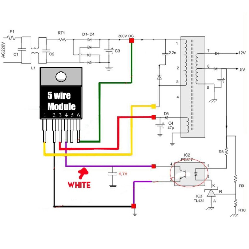 CA-888 MODULO FUENTE PODER TV LCD DM0465R DM0565R CA888