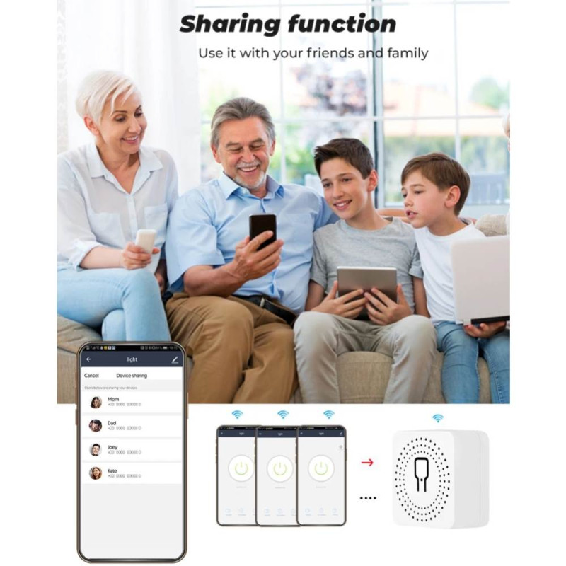 MINI SMART SWITCH TUYA WIFI RF 433 COMPATIBLE CON ALEXA VOZ