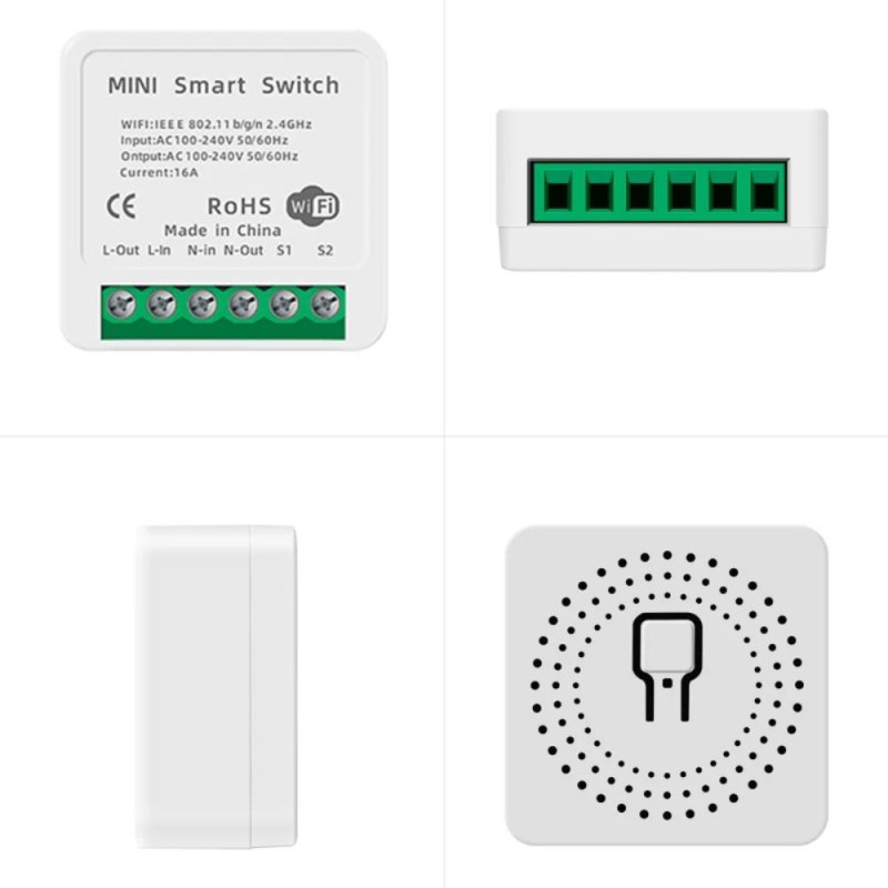 MINI SMART SWITCH TUYA WIFI RF 433 COMPATIBLE CON ALEXA VOZ