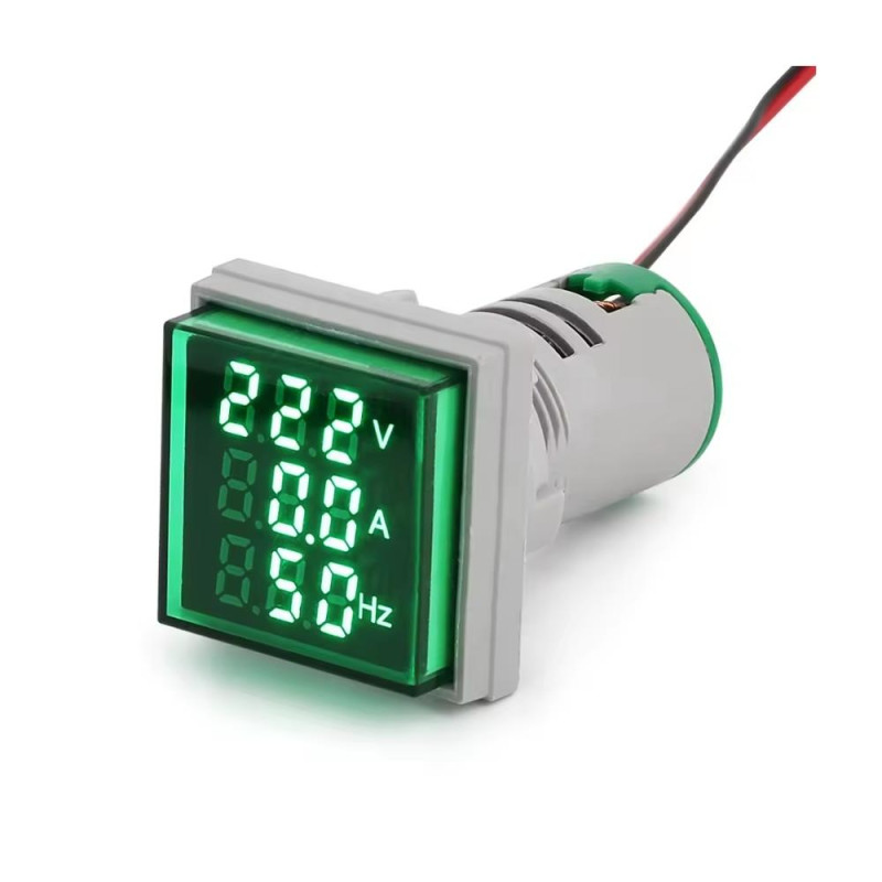 VOLTIMETRO AMPERIMETRO AC 380V 100A MEDIDOR FRECUENCIA VERDE