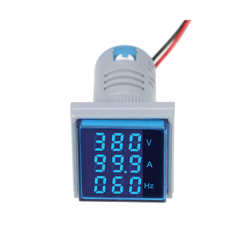 VOLTIMETRO AMPERIMETRO AC 380V 100A MEDIDOR FRECUENCIA AZUL