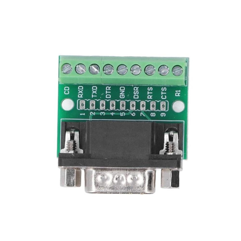 CONECTOR DB9 MACHO ADAPTADOR BORNERA PCB SERIE RS232 RS485