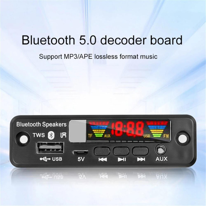 MODULO AUDIO BLUETOOTH TWS 5.0 FM USB AUX 3.7-5V