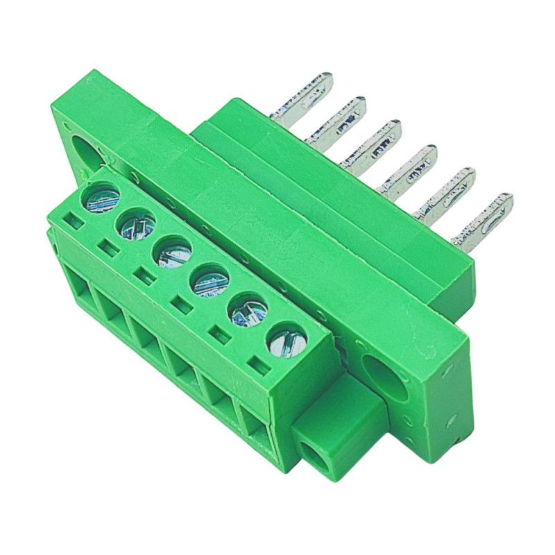 KIT BORNERA 5.08 6P MACHO HEMBRA TERMINAL ENCHUFABLE TORNILL