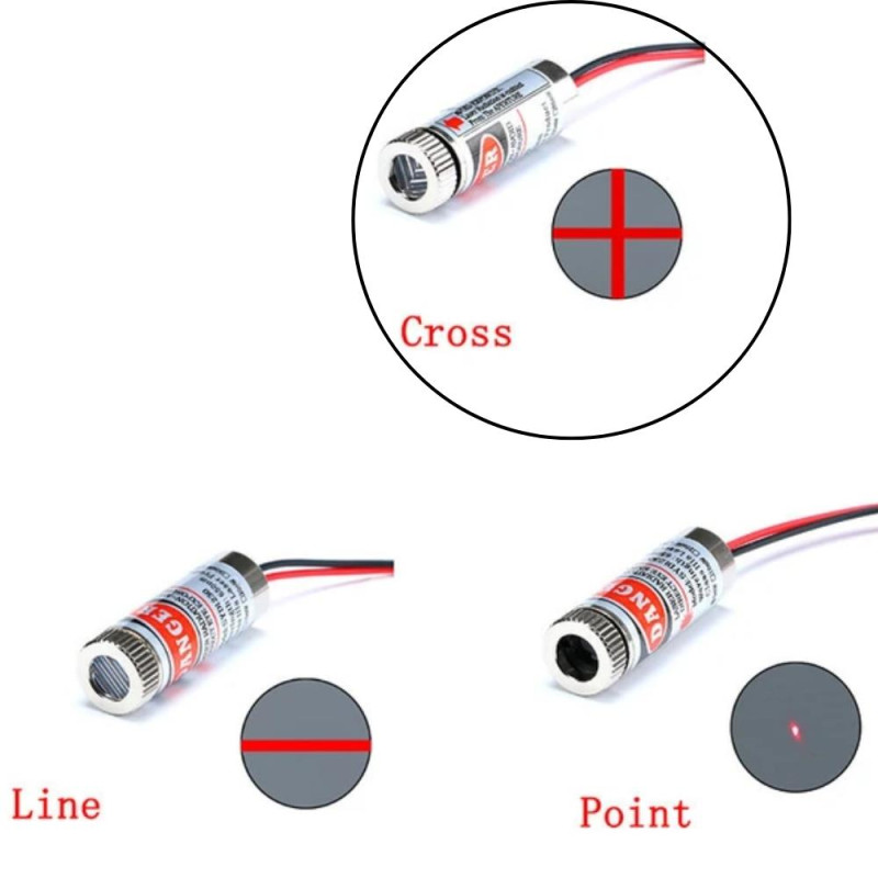 MODULO LASER CRUZ 5MW 650NM DIODO LUZ 5V PUNTERO COLOR ROJO