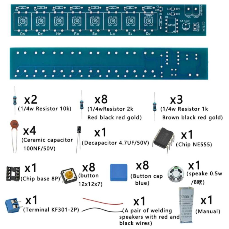 SET CIRCUITO PIANO ELECTRONICO NE555 PROYECTO DIY ENSAMBLAR