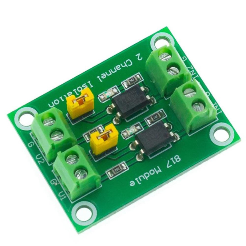 MODULO DE AISLAMIENTO 2 CANALES OPTOACOPLADOR PC817 3.6-30V
