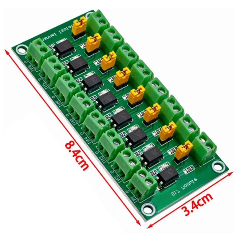 MODULO DE AISLAMIENTO 8 CANALES OPTOACOPLADOR PC817 3.6-30V