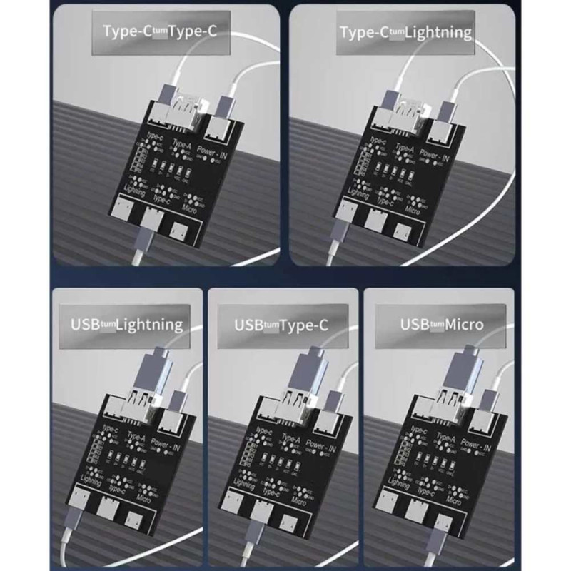 PROBADOR DE CABLE USB DT3 PARA IPHONE ANDROID TIPO C