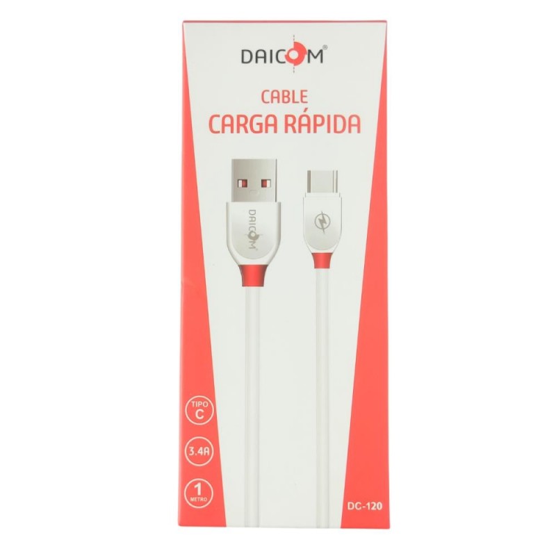 CABLE USB TIPO C NEGRO 1M PARA CELULAR CARGA RAPIDA Y DATOS