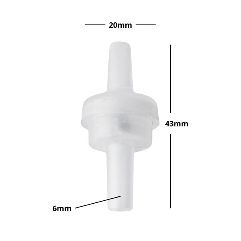 VALVULA CHEQUE 6MM PLASTICA ANTIRETORNO CHECK DE AGUA GAS