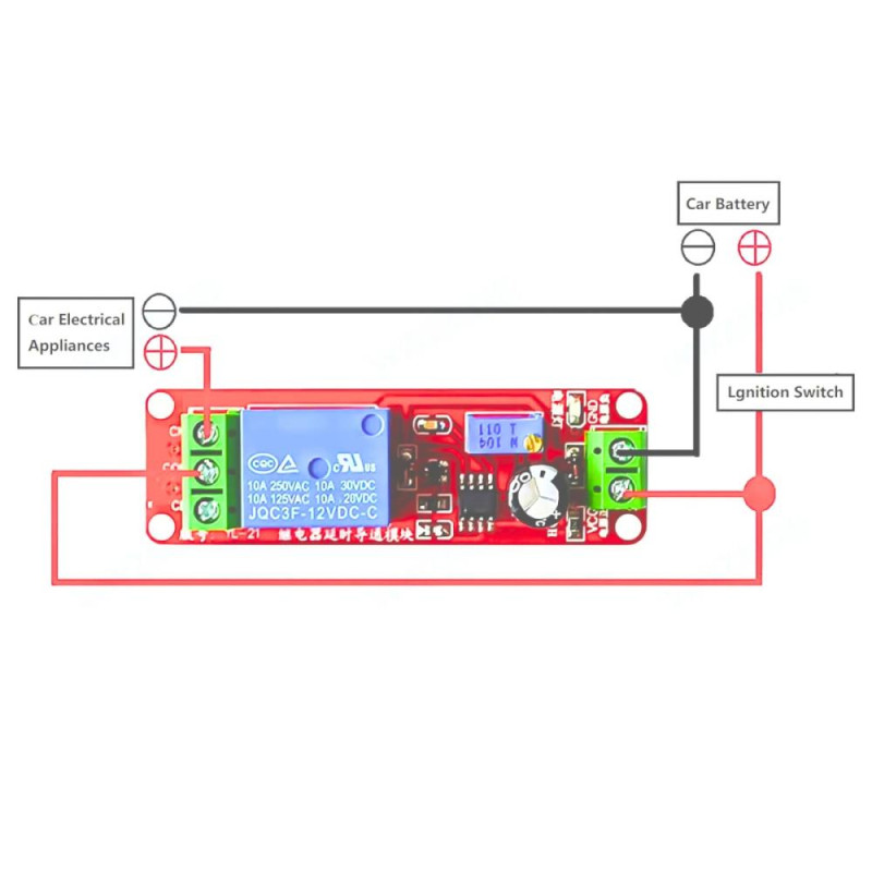 MODULO TEMPORIZADOR RELE 12V 555 RETARDO TIEMPO TIMER 1MIN