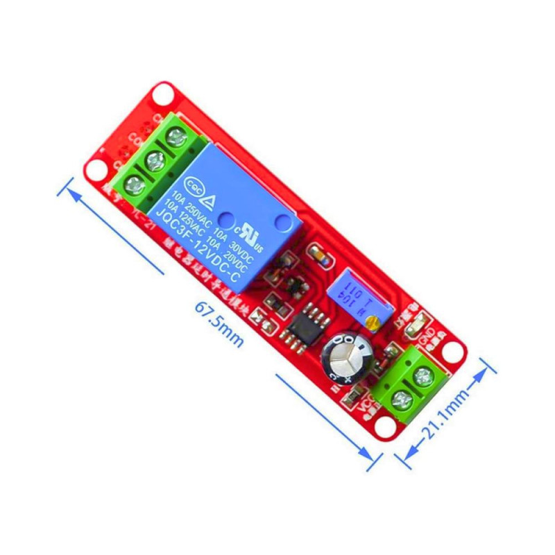 MODULO TEMPORIZADOR RELE 12V 555 RETARDO TIEMPO TIMER 1MIN