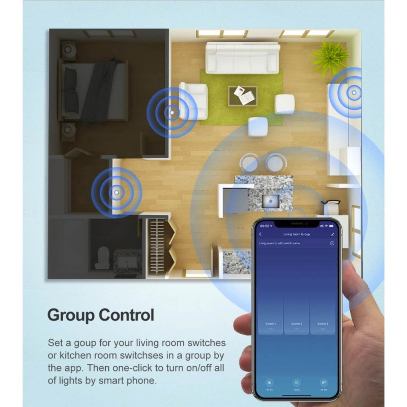 INTERRUPTOR INTELIGENTE TUYA TRIPLE SMART SWITCH WIFI BLANCO