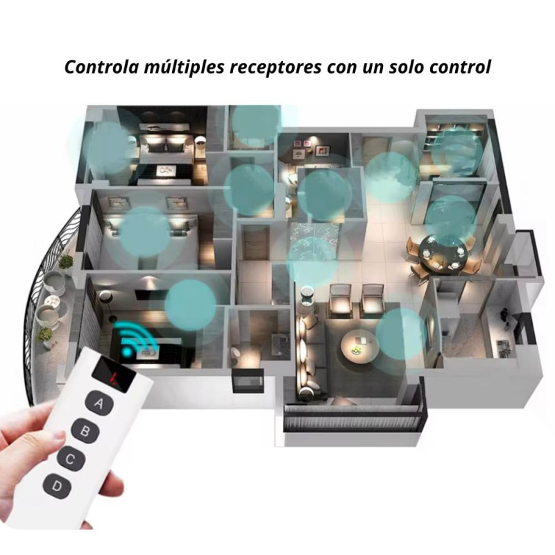 CONTROL REMOTO RF 433 40 CANALES EN 1 1527 4 BOTONES