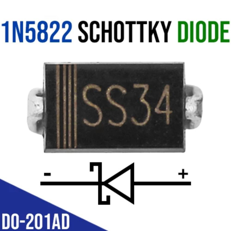 SS34 3A 40V DIODO SCHOTTKY SMD RECTIFICADOR 1N5822