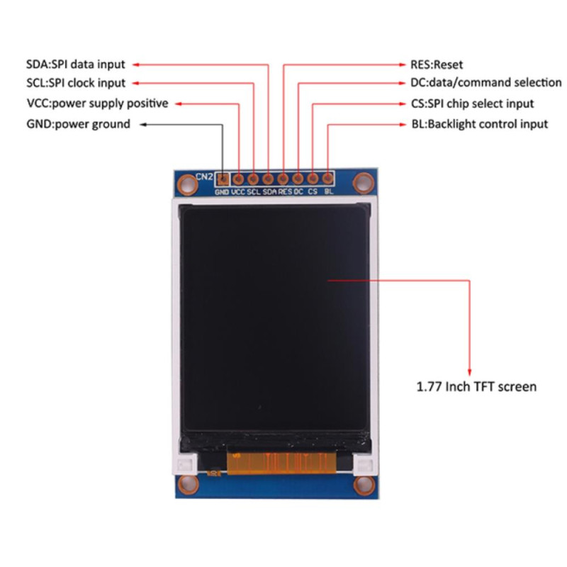 DISPLAY LCD TFT 1.77 PANTALLA 160X128 MODULO SPI