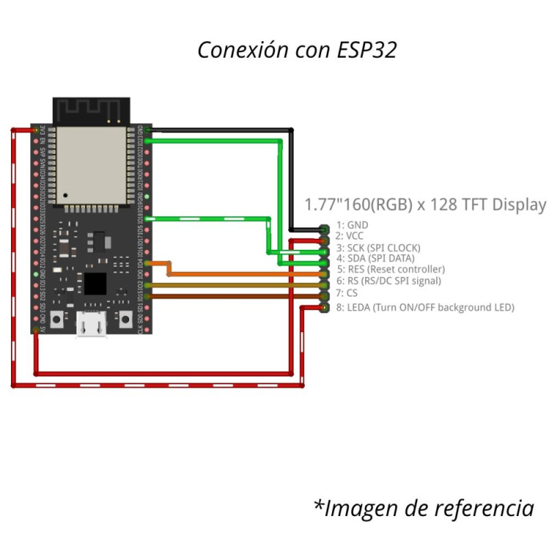 DISPLAY LCD TFT 1.77 PANTALLA 160X128 MODULO SPI