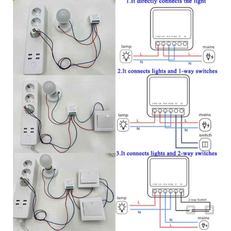 MINI SMART SWITCH TUYA RELE WIFI COMPATIBLE CON ALEXA VOZ