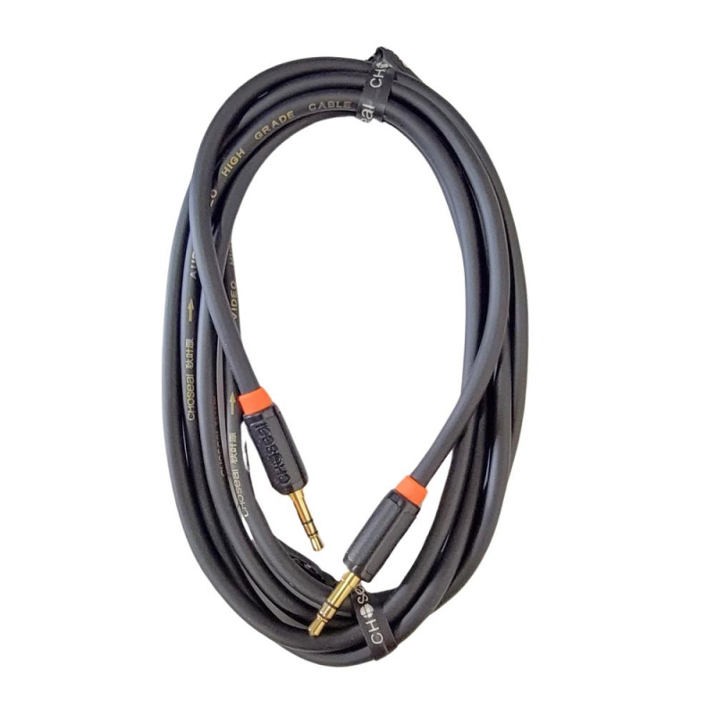 CABLE 1X1 AUXILIAR 3.5MM AUDIO ESTEREO 1.5M PLUG DORADO