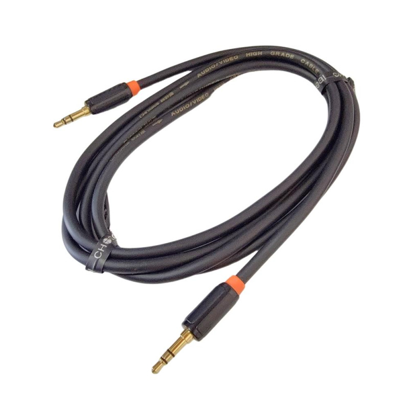 CABLE 1X1 AUXILIAR 3.5MM AUDIO ESTEREO 1.5M PLUG DORADO