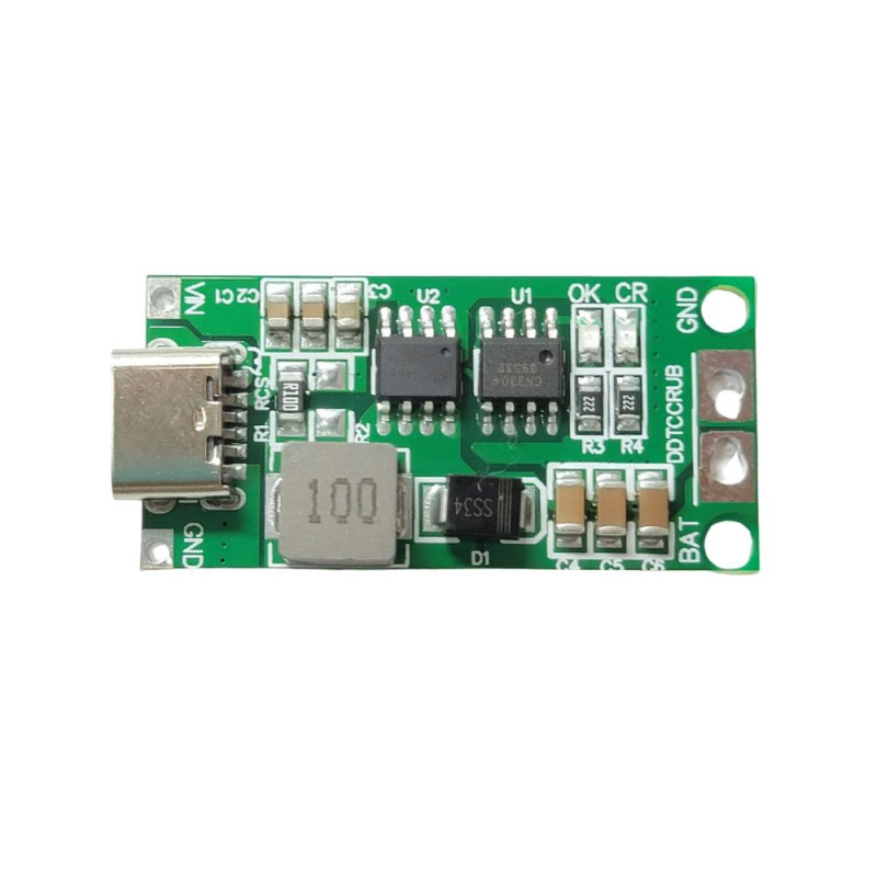 CARGADOR BATERIA 18650 LITIO USB TIPO C SERIE 2S 1A