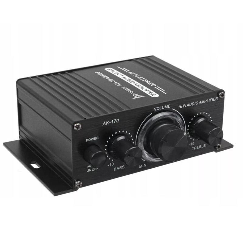KIT AMPLIFICADOR AUDIO ESTEREO 100W MOTO + FUENTE + CABLE
