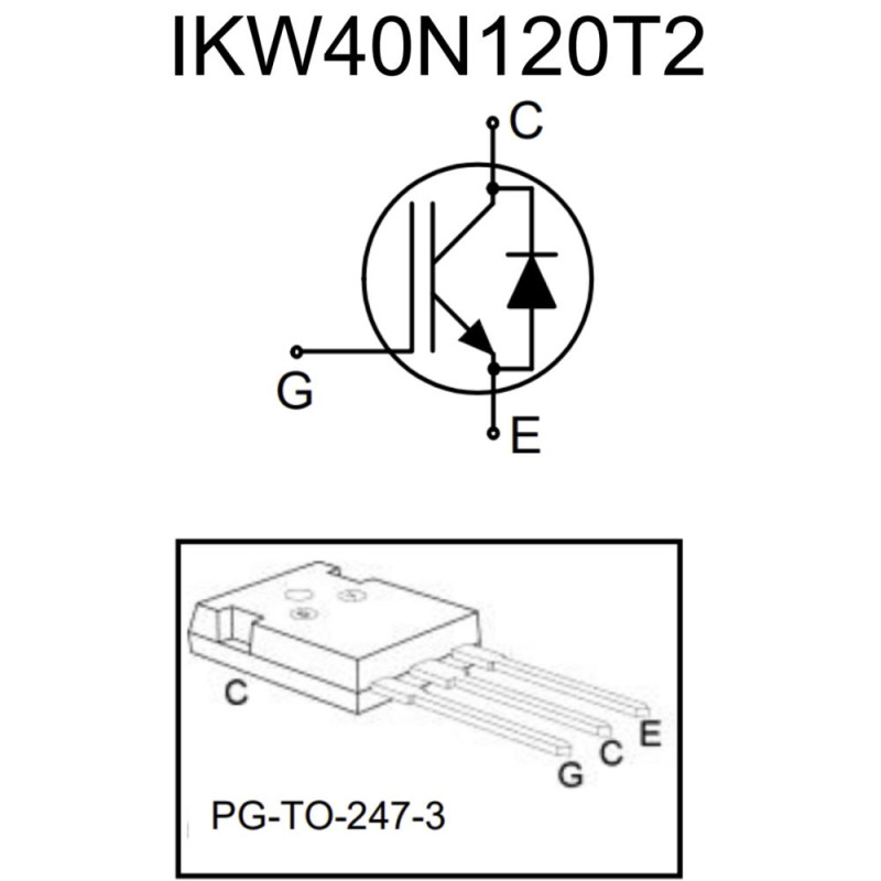 40N120 TRANSISTOR IGBT 1200V 75A 480W TO247-3 IKW40N120T2