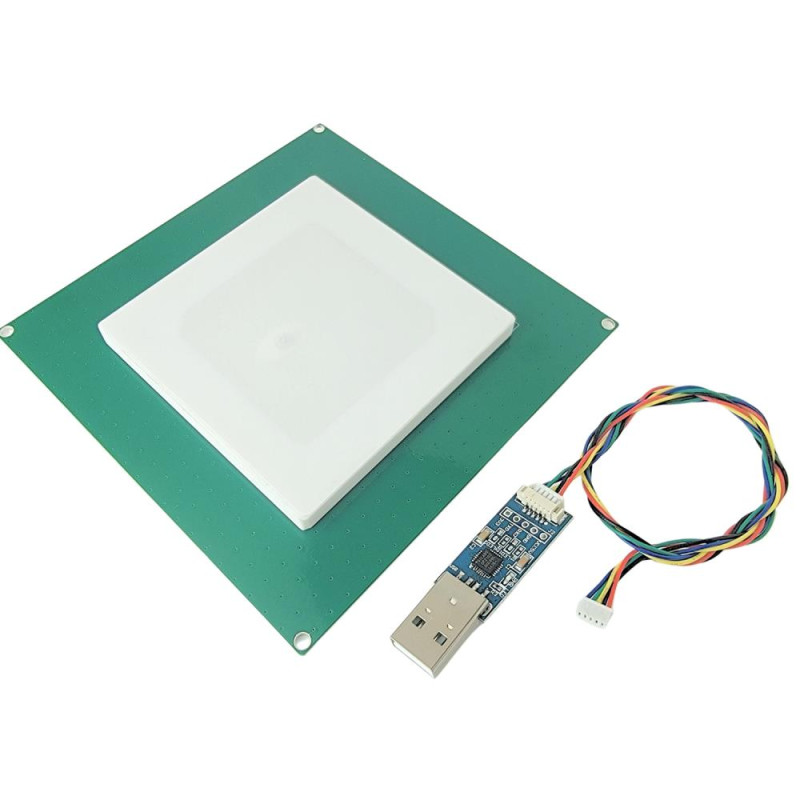 MODULO LECTOR RFID UHF LARGO ALCANCE 6M 5.5DBI 80X120 UART USB