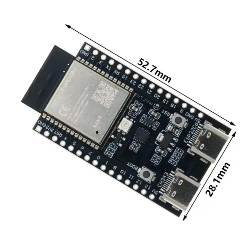 Modulo Esp32 C6 N4r2 Devkitc Dual Usb Tipo C Wifi 4mb Flash