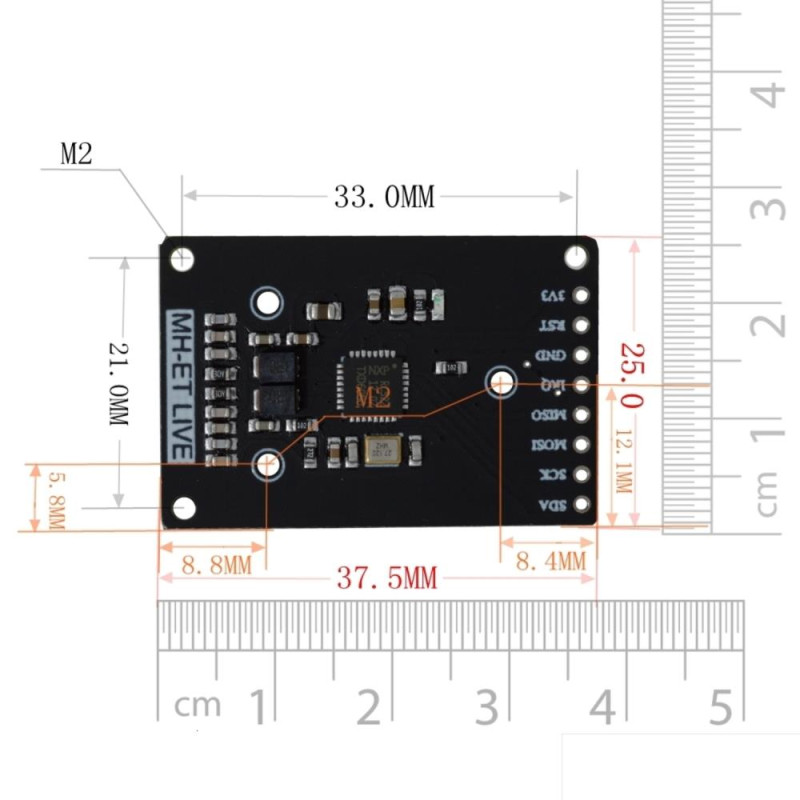 MODULO KIT RFID RC522 MINI + LECTOR LLAVERO TAG 6CM 13.56MHZ