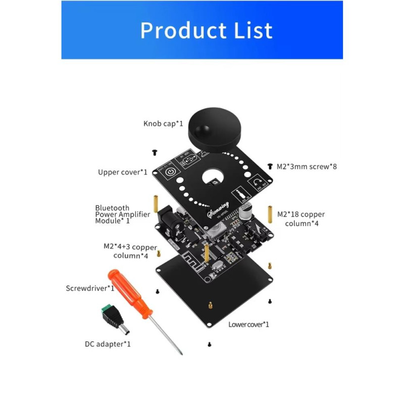 MINI AMPLIFICADOR BLUETOOTH 5.1 AUDIO ESTÉREO 2X50W YS-AP50L