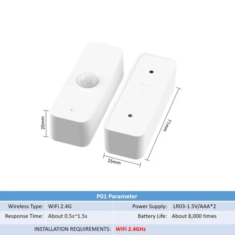 SENSOR PIR WIFI DETECTOR DE MOVIMIENTO TUYA ALEXA GOOGLE