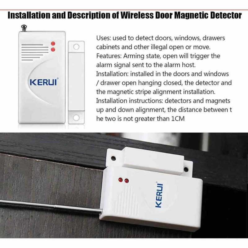 SENSOR MAGNÉTICO PUERTA VENTANA INALAMBRICO RF 433MHZ ALARMA