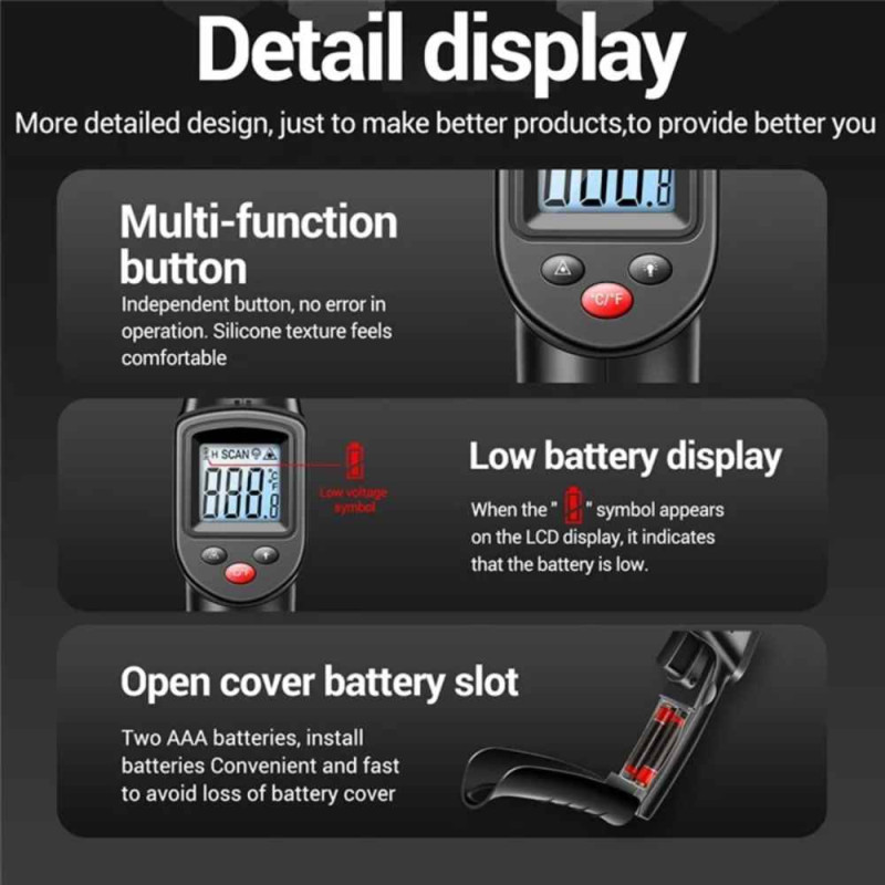 PISTOLA LASER SENSOR INFRARROJO TEMPERATURA ANENG TH201