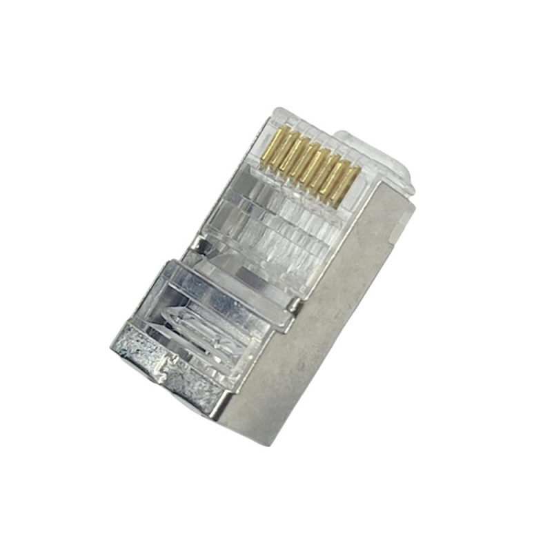 CONECTOR RJ45 CAT6 BLINDADO METALICO CABLE UTP RED DATOS