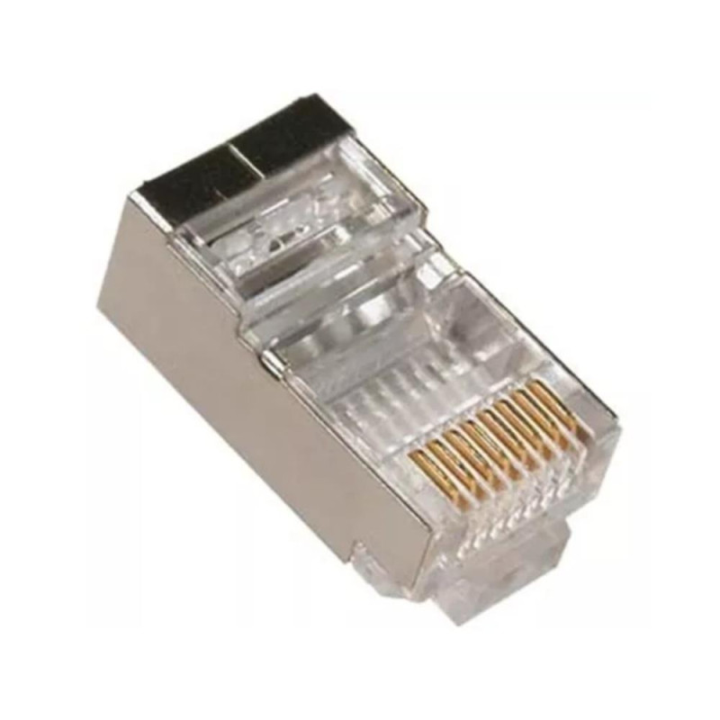CONECTOR RJ45 CAT6 BLINDADO METALICO CABLE UTP RED DATOS
