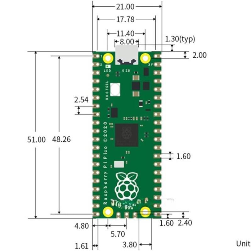 TARJETA RASPBERRY PI PICO RP2040 (PINES SOLDADOS)