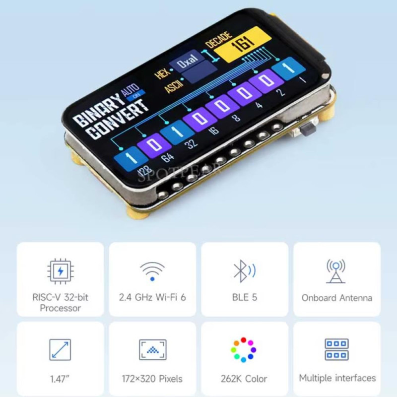 MODULO ESP32 C6 PANTALLA LCD 1.47" DISPLAY WIFI 6 BLUETOOTH