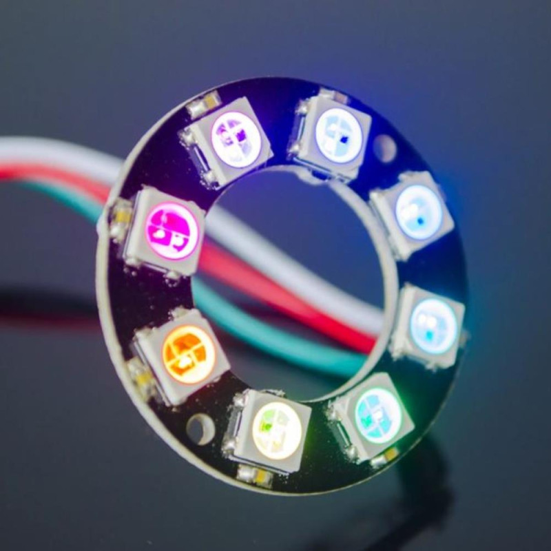MODULO ANILLO LED RGB WS2812 5050 8BIT CINTA MATRIZ CIRCULAR
