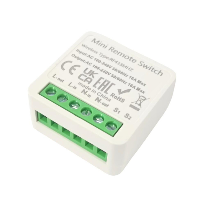 INTERRUPTOR RF 433 MINI SWITCH RECEPTOR RELE INALAMBRICO 110