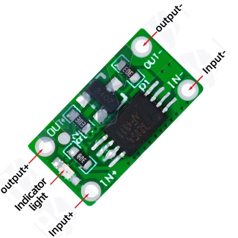 MODULO PROTECCION BATERIA INVERSA INVERSION POLARIDAD 4A