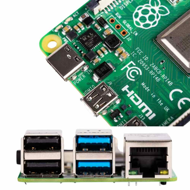 MINI PC RASPBERRY PI 4 MODEL B 4GB RAM WIFI PLACA HDMI 4K
