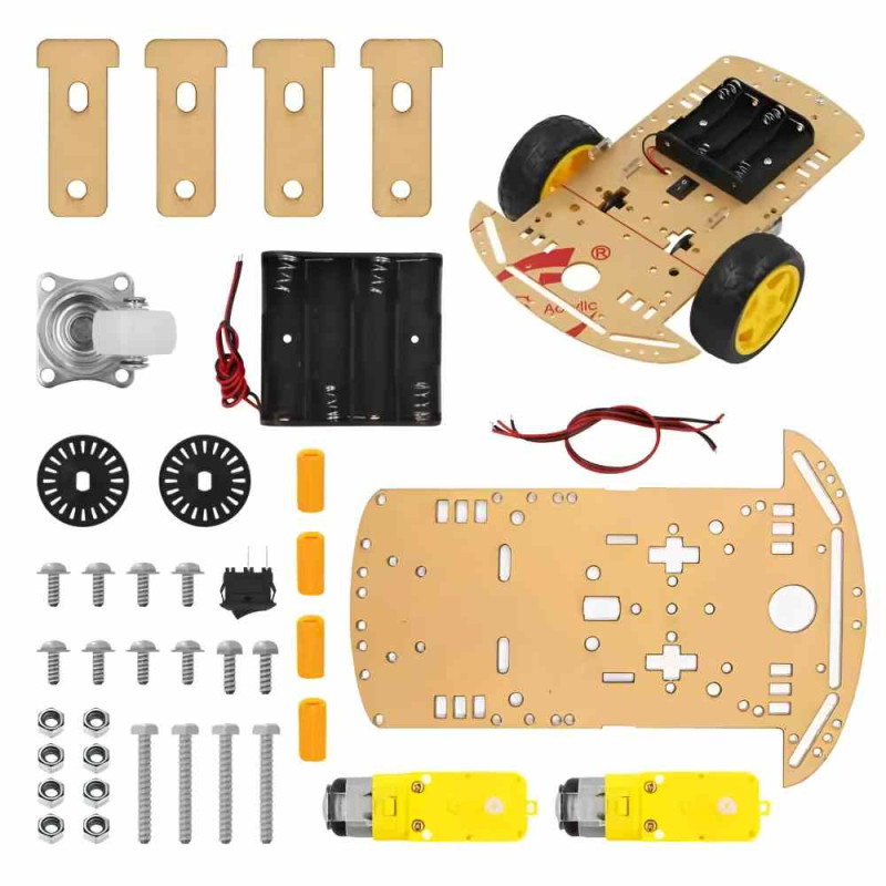 KIT CARRO CHASIS ROBOT PROYECTO ESCOLAR MOTORREDUCTOR LLANTA