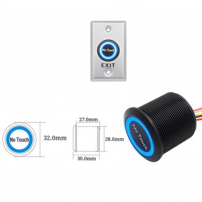 BOTÓN DE SALIDA NO TOUCH SENSOR INFRARROJO CONTROL DE ACCESO