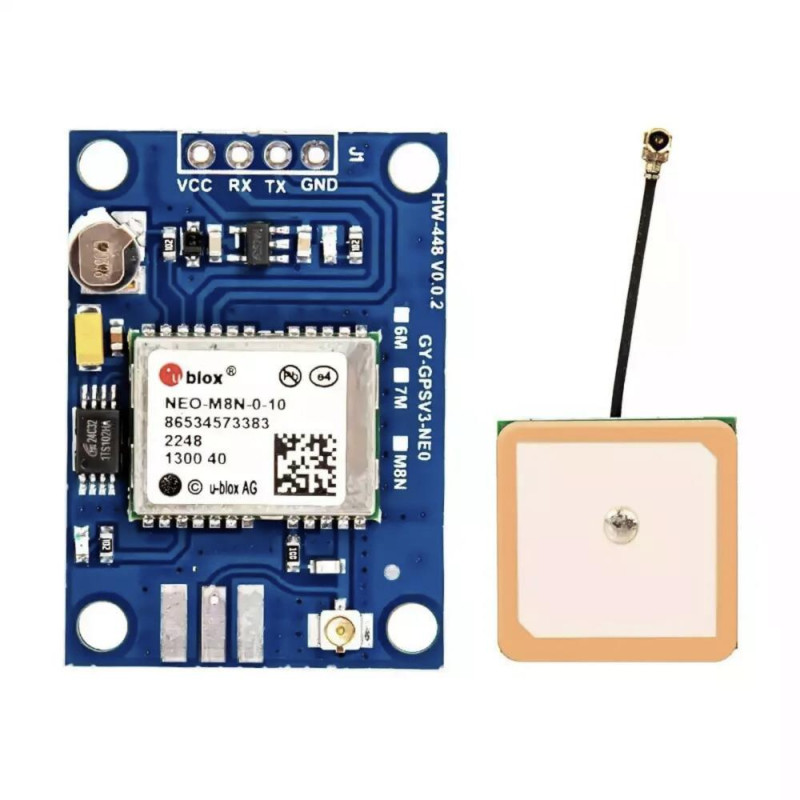MODULO GPS GY-NEO8MV2 NEO-8M MAS ANTENA CERÁMICA IPX EEPROM