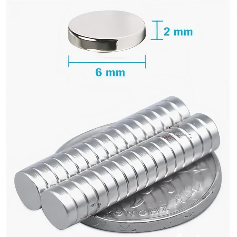 IMAN NEODIMIO DISCO REDONDO 6X2MM N35 MAGNETICO