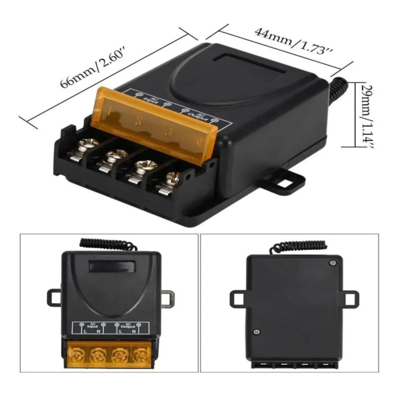 RECEPTOR RF 433MHZ CON RELE 10A 1CH 110V-220V CON CAJA