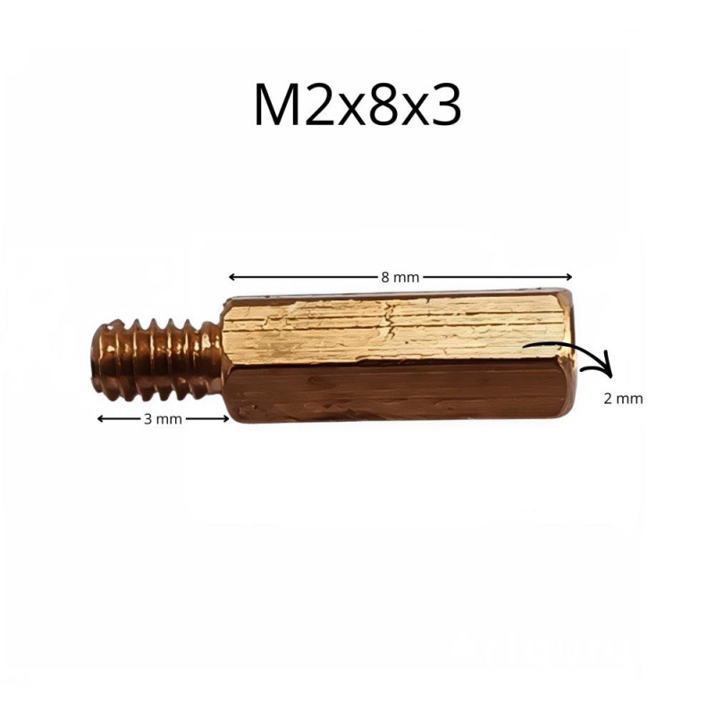 SEPARADOR METALICO M2X8+3 PCB ROSCA M2 8MM ESPACIADOR H-M